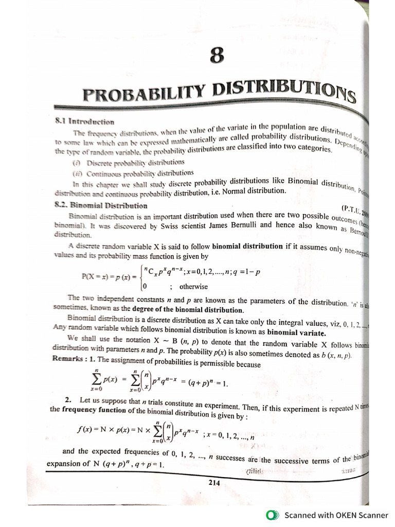 Probability Distributions Maths questions | PDF