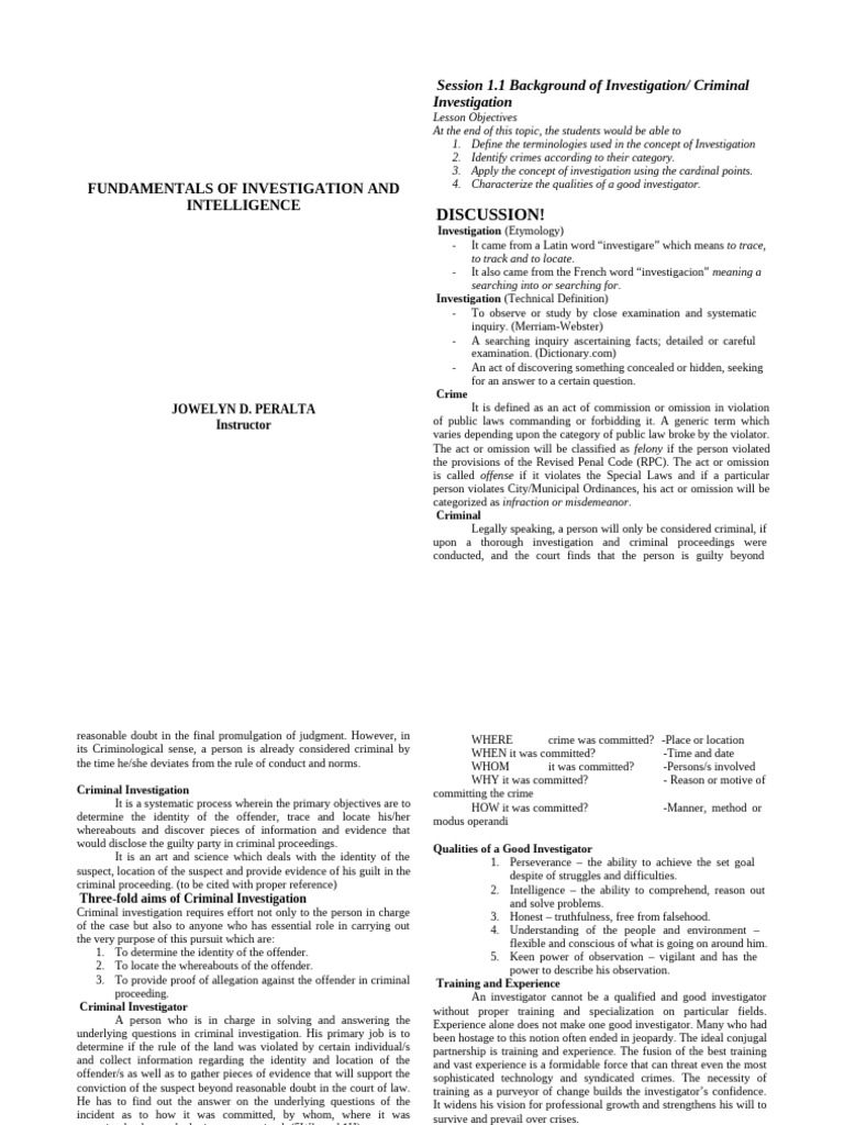 CDI1 Materials - Prelim To Midterm | PDF | Forensic Science | Arrest