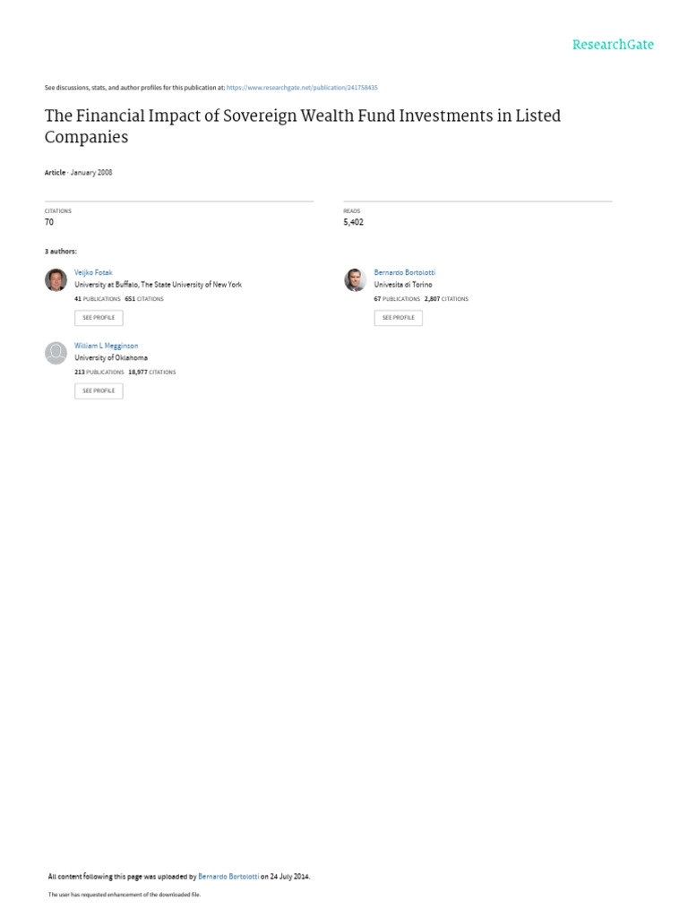 The_Financial_Impact_of_Sovereign_Wealth_Fund_Inve | PDF | Money ...