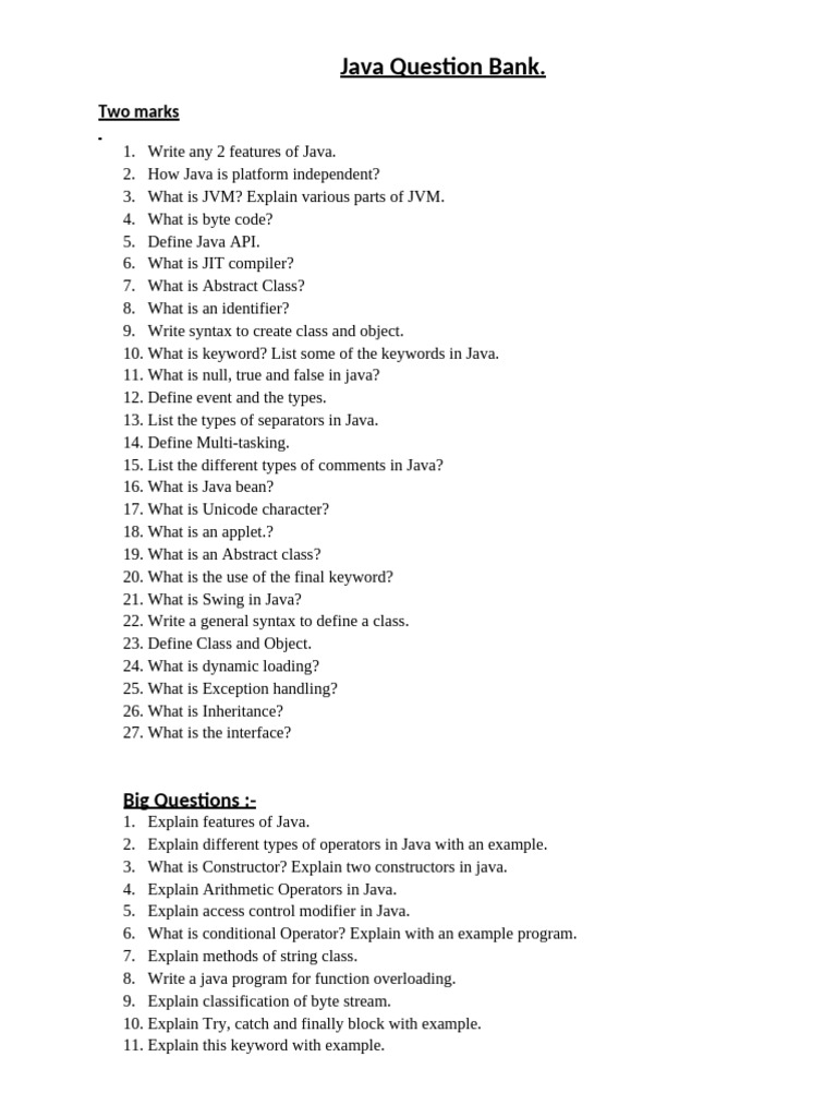 II-Sem Model Paper | PDF | Java (Programming Language) | Databases