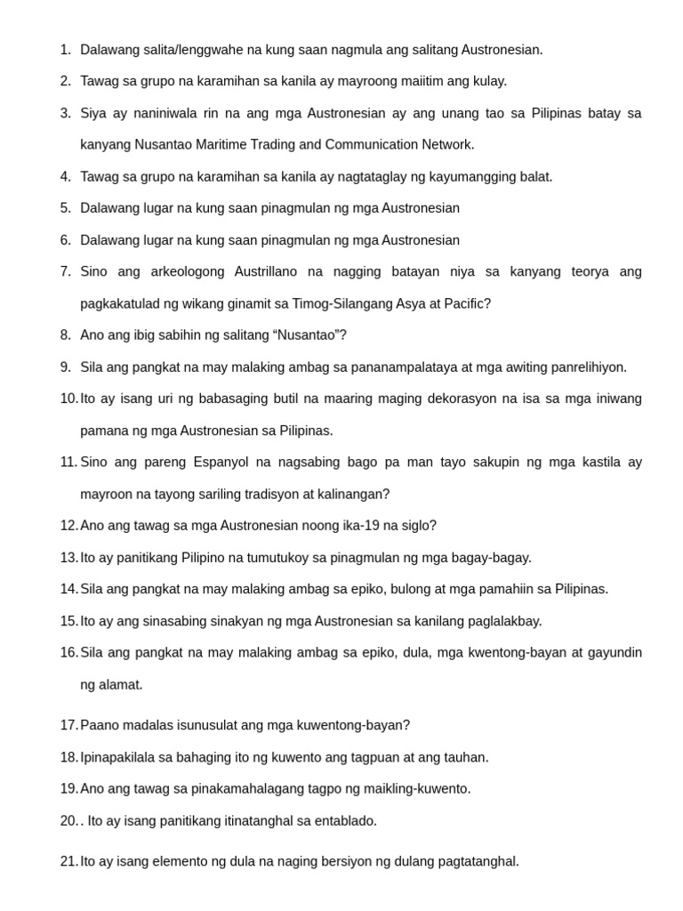 Graded Recitation Filipino 7 | PDF