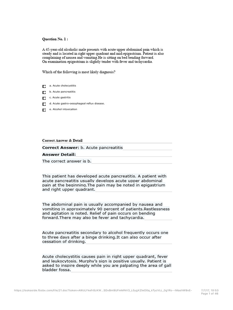 Question No. 1:: Correct Answer: Answer Detail | PDF | Cervical Cancer ...