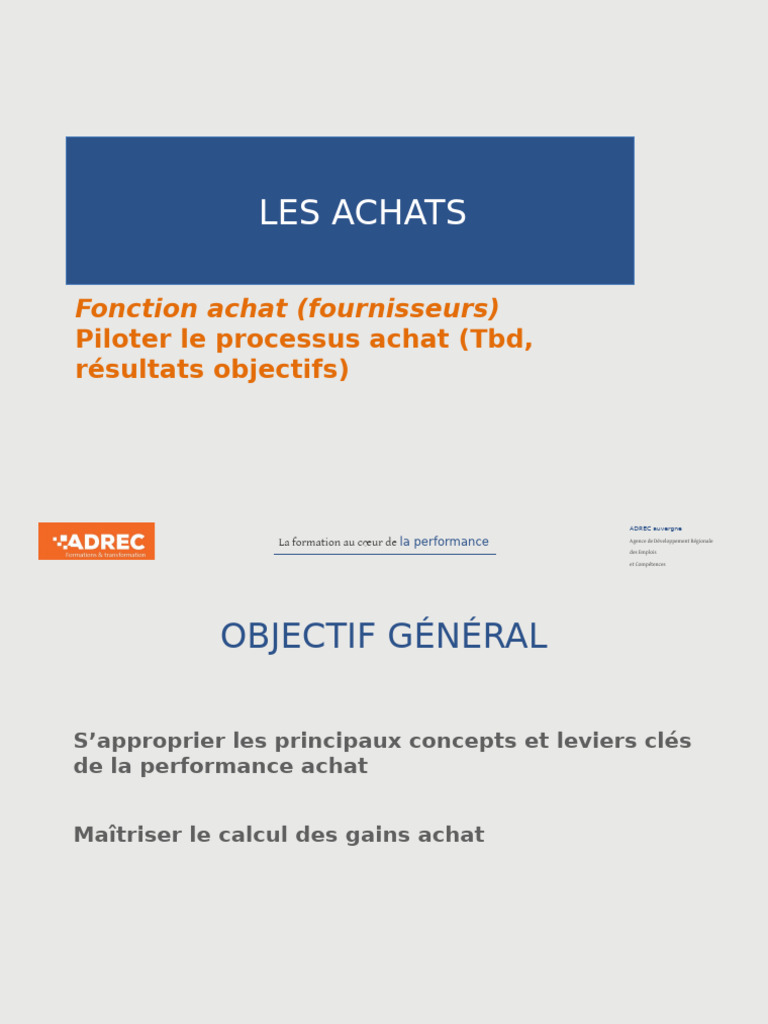 Piloter la performance achat transport | PDF | Business | Taxe sur la ...