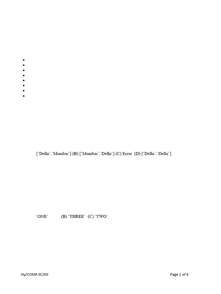 Sample Xii Comp Sc Hy-2024 | PDF | Control Flow | Parameter (Computer Programming)