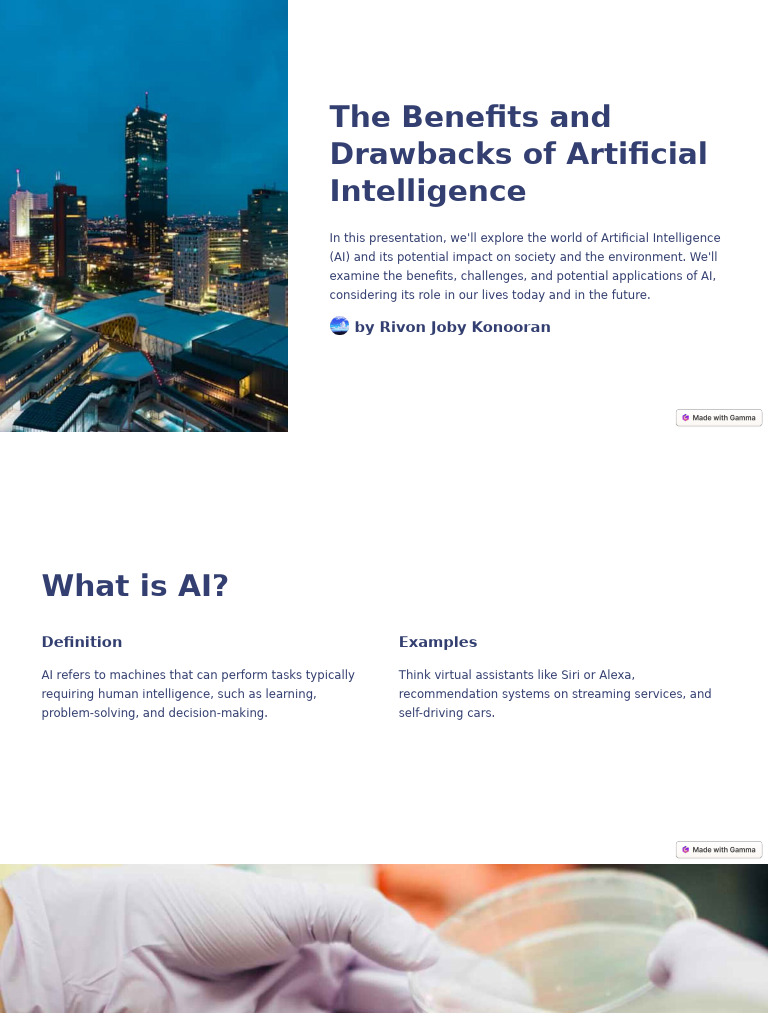 The Benefits and Drawbacks of Artificial Intelligence | PDF ...