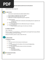 Detailed Lesson Plan on Conjunctions | PDF | Onomastics | Syntax