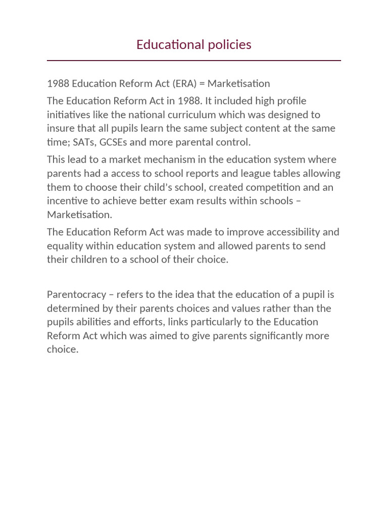 Educational Policies | PDF