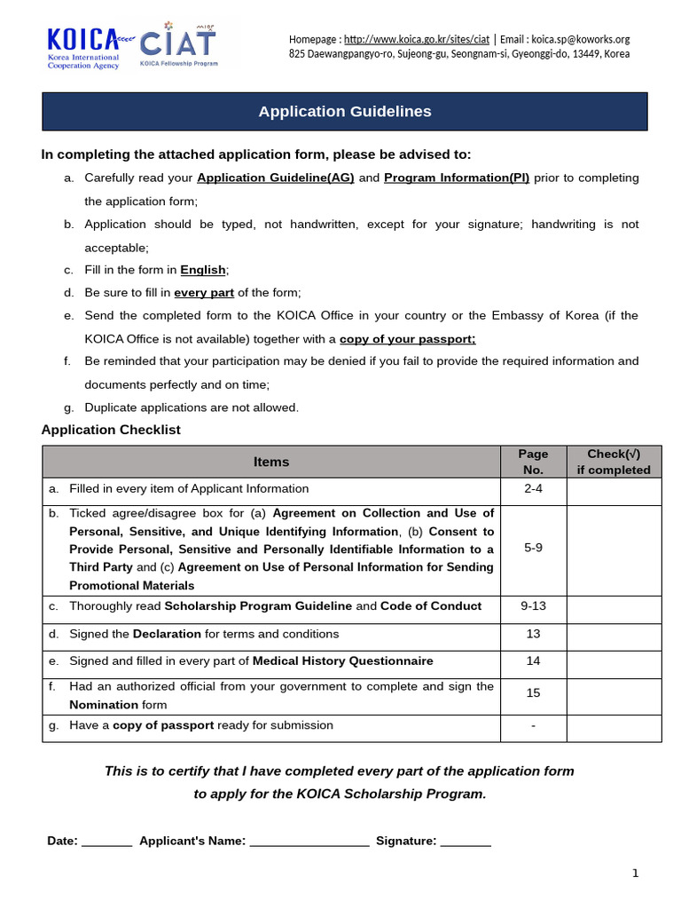 2025 KOICA-Scholarship Program Application Form (Part1-4) | PDF | Sexual Harassment | Harassment
