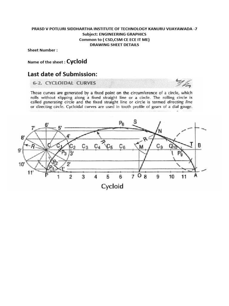 Sheet No 3 Cycloid | PDF