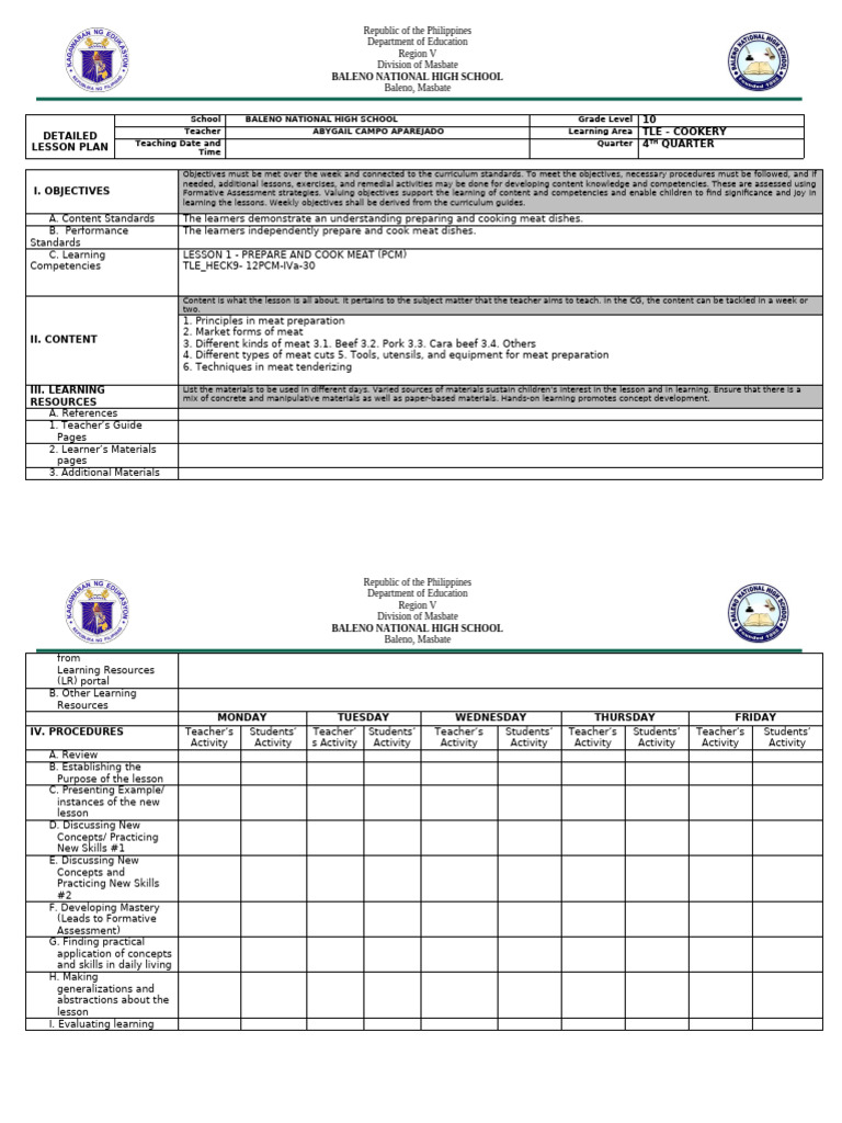 Detailed-Lesson-Plan-Template | PDF | Teachers | Pedagogy