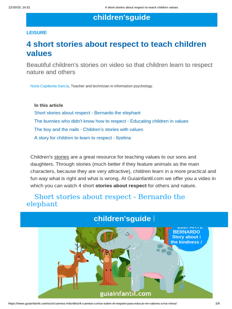 Short Stories on Respect for Kids | PDF