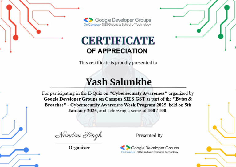 Byte&Breaches Certificate Yash Salunkhe | PDF