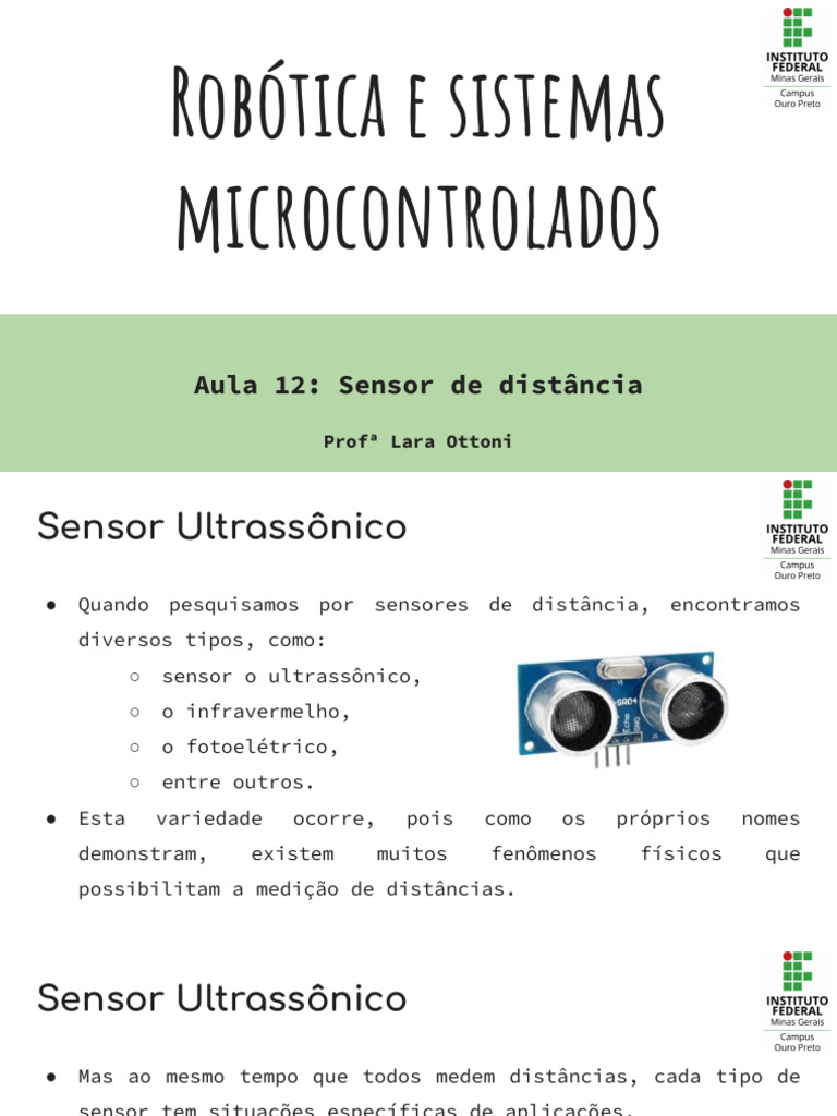 Aula 12 - Sensor Ultrassônico-b70a122a974c46cbb2e137a343a71ede | PDF ...