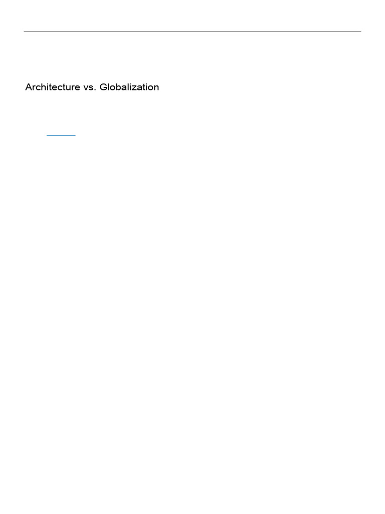 Architecture Vs Globalization | PDF | Sustainability