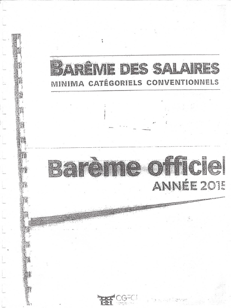 Barème Des Salaires Catégoriels Conventionnels CI - Nouveau 2015 | PDF
