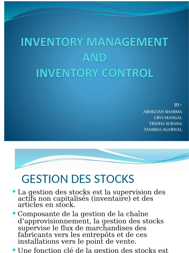 Contrôle et gestion des stocks | PDF | Stock | Toyota
