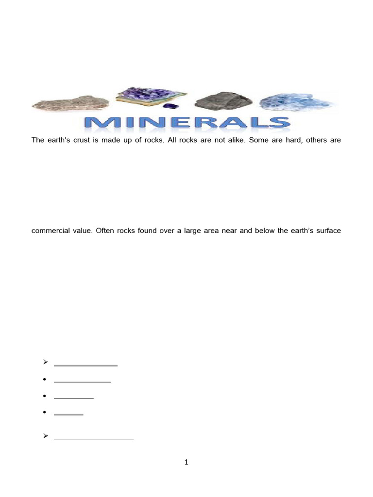 MINERALS | PDF | Mining | Minerals