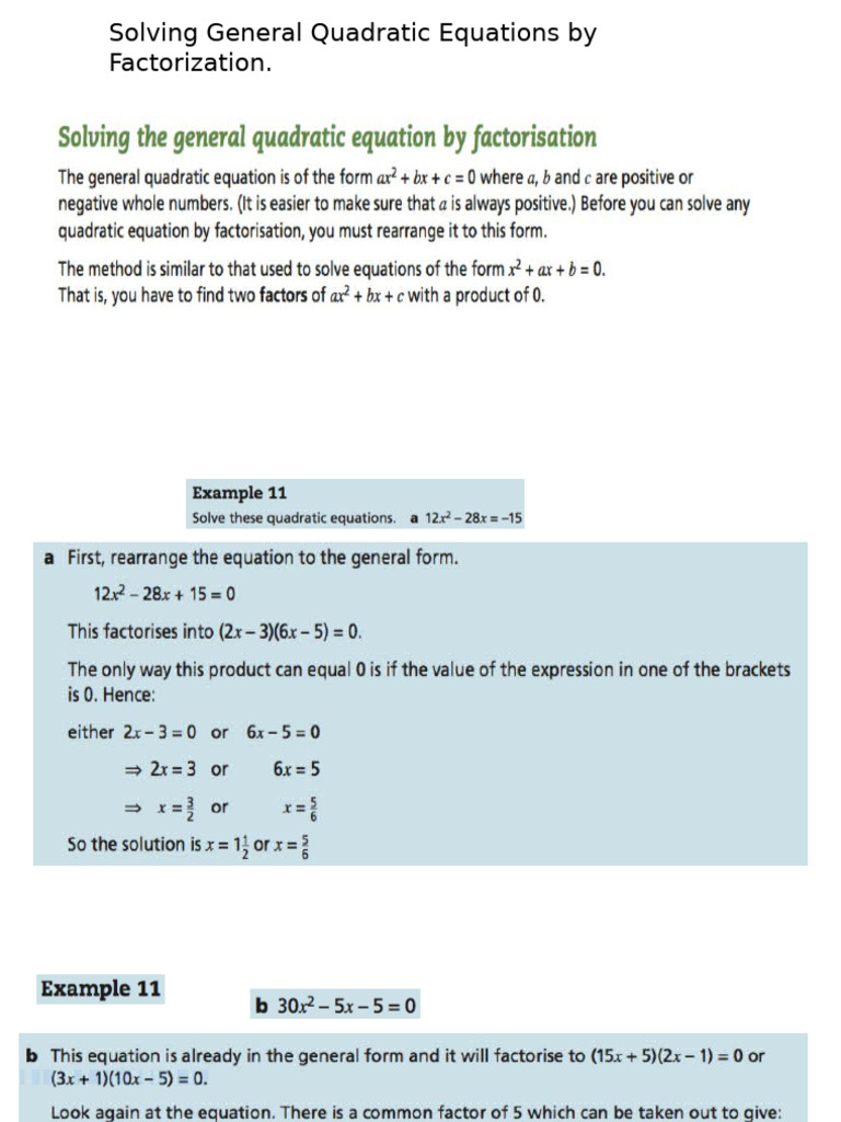 Solving Quadratic Equations | PDF