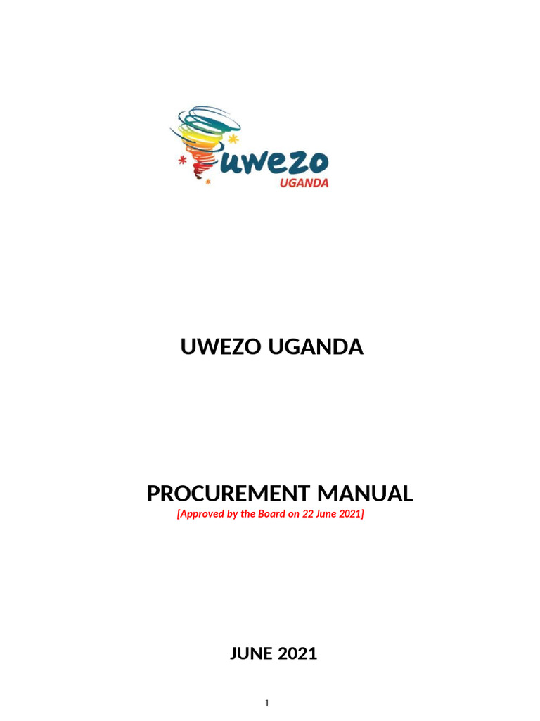 Uwezo Uganda Procurement Manual | PDF | Procurement | Specification ...
