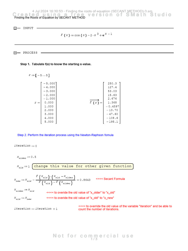 Finding The Roots of Equation (SECANT METHOD) - 3 | PDF | Theoretical Computer Science ...