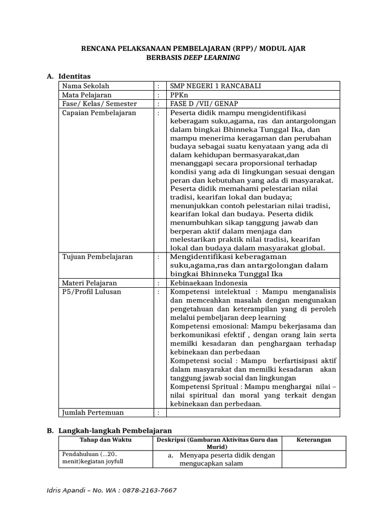 LK RPP Deep Learning | PDF