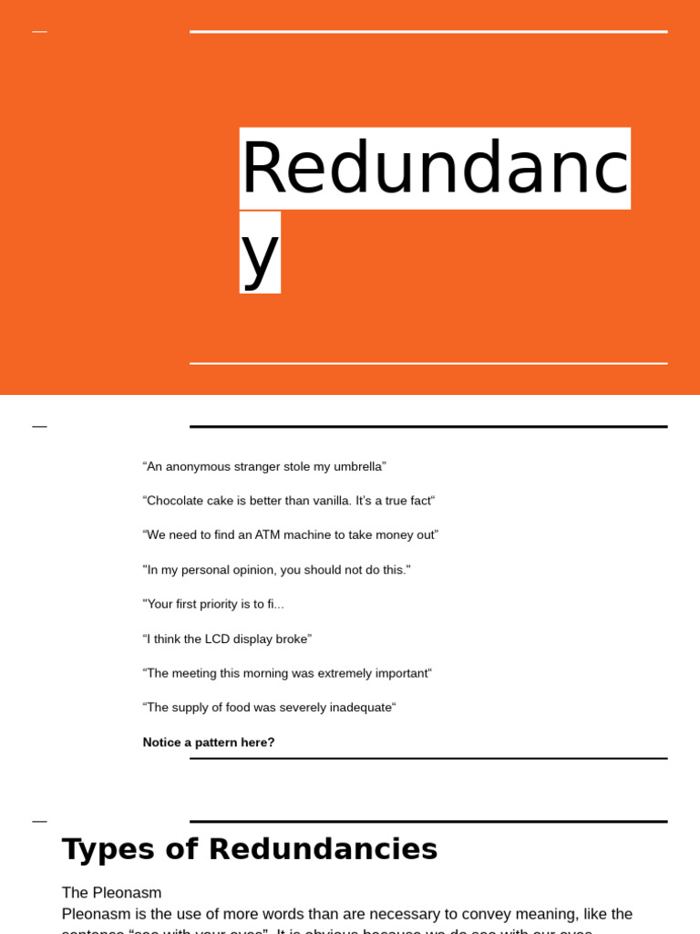 Redundancy | PDF | Linguistics | Grammar