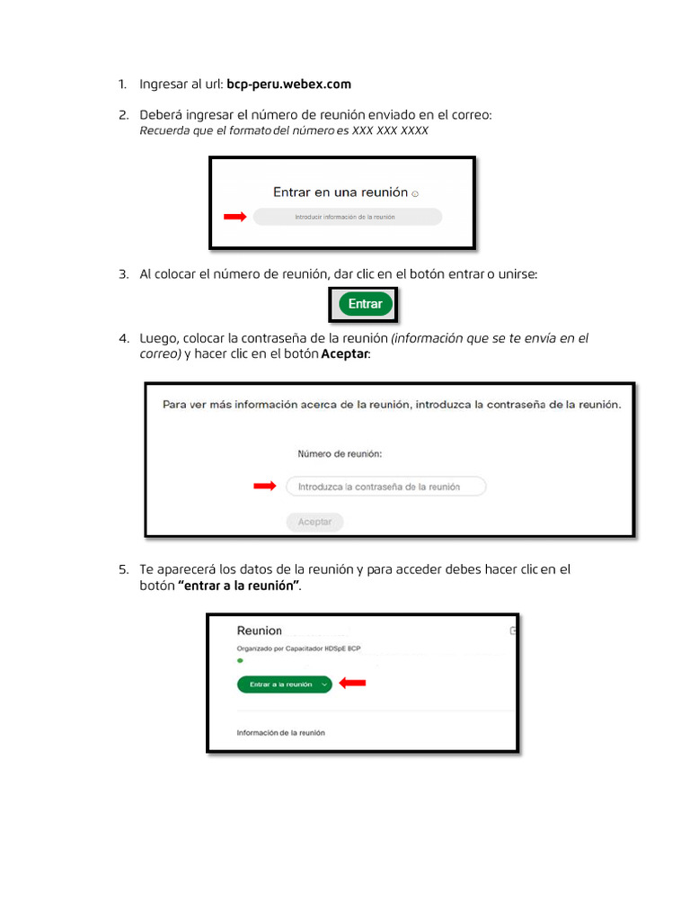 Guía para Sesion Webex | PDF