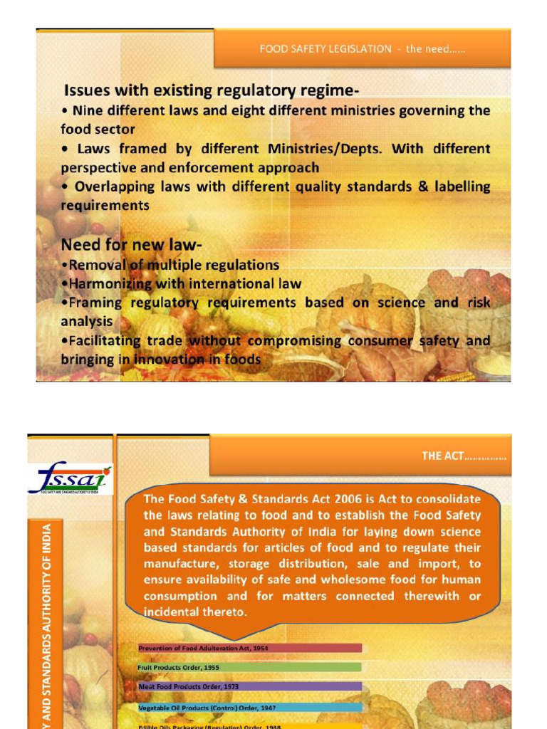 Food Safety Standard Act 1.Ppt | PDF