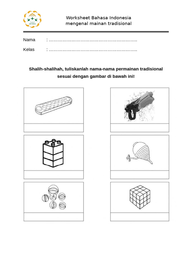 Worksheet Permainan Tradisional Indonesia | PDF