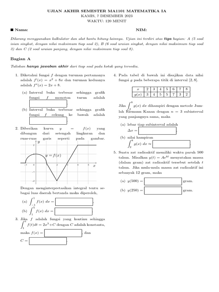 Soal Uas Ma1101 Sesi 1 | PDF