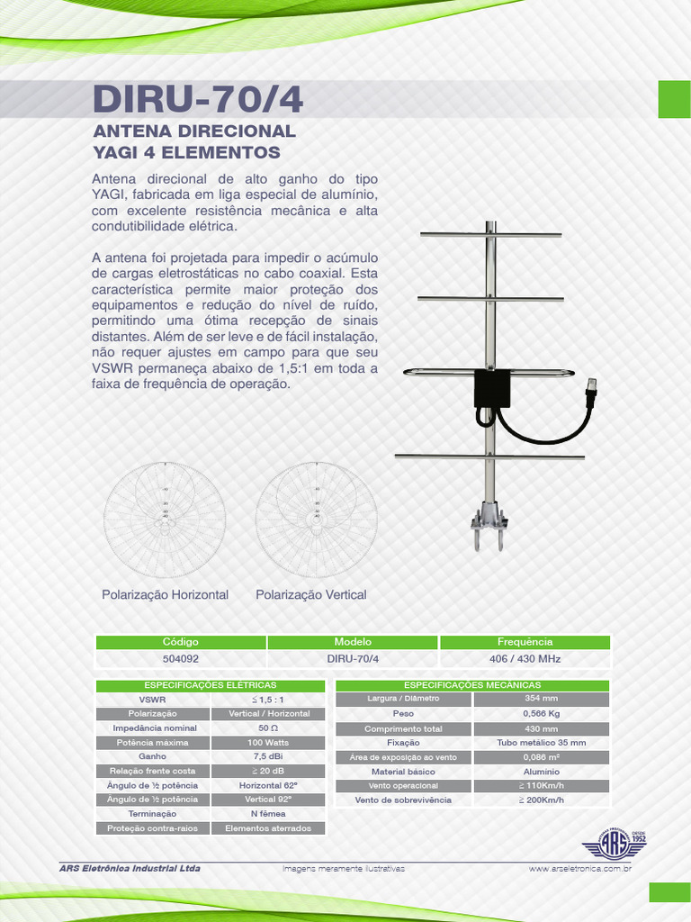 ANTENA_REMOTO_YAGI_7-5DBI_ DIRU-70_4G | PDF