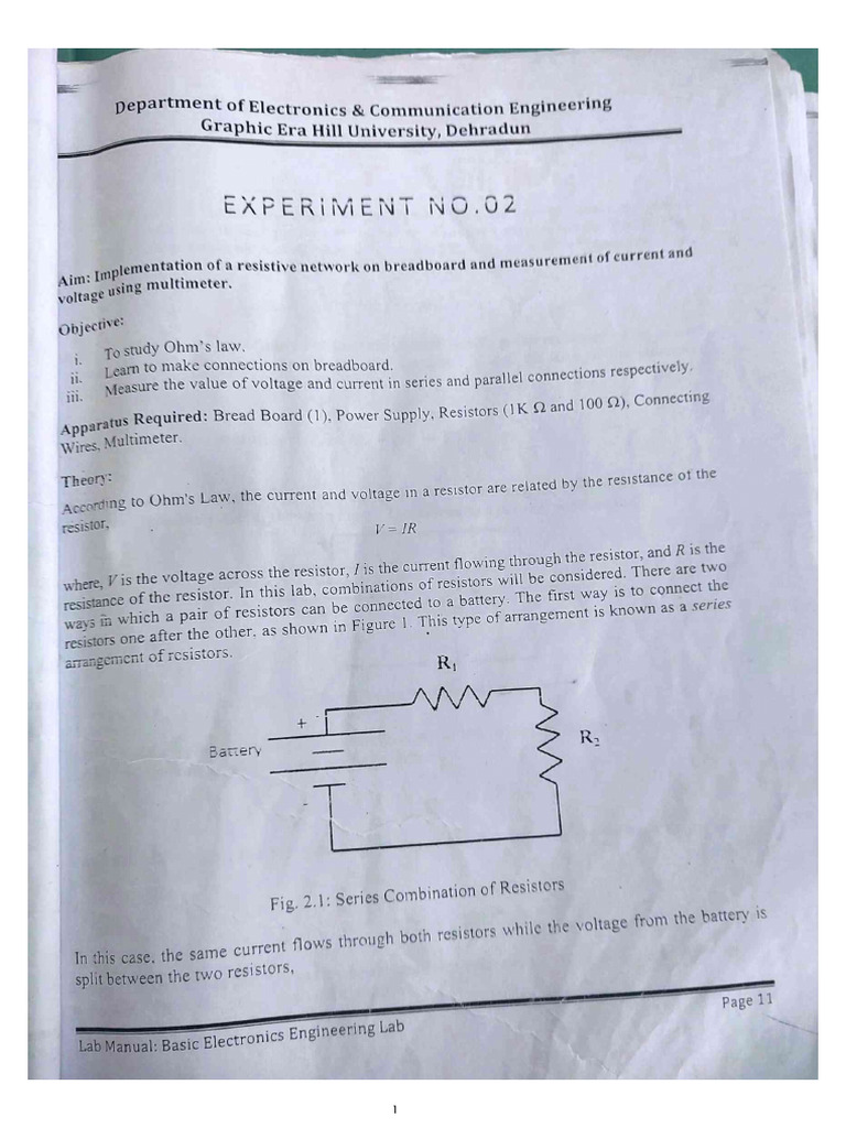 Electronic Experiment 2 | PDF