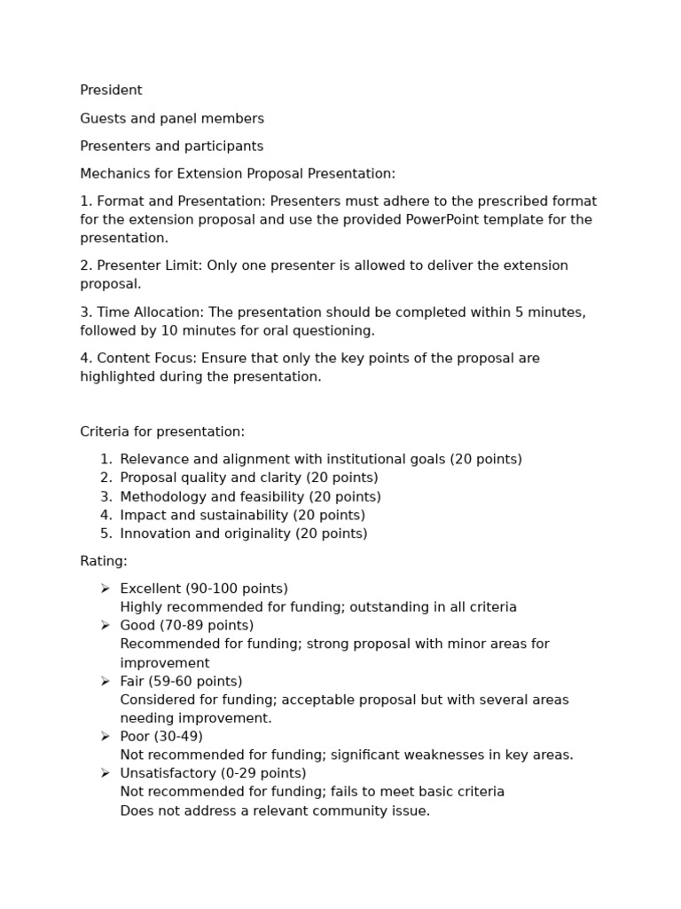 Extension Proposal Presentation Guide | PDF