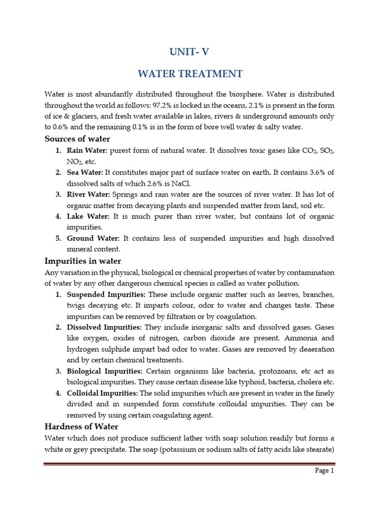 Unit-5 Water Treatment | PDF | Ion Exchange | Ion