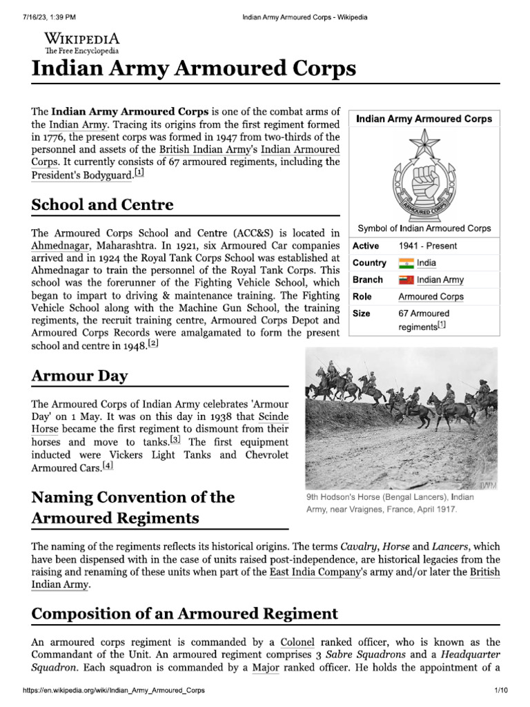 Armoured Corps | PDF