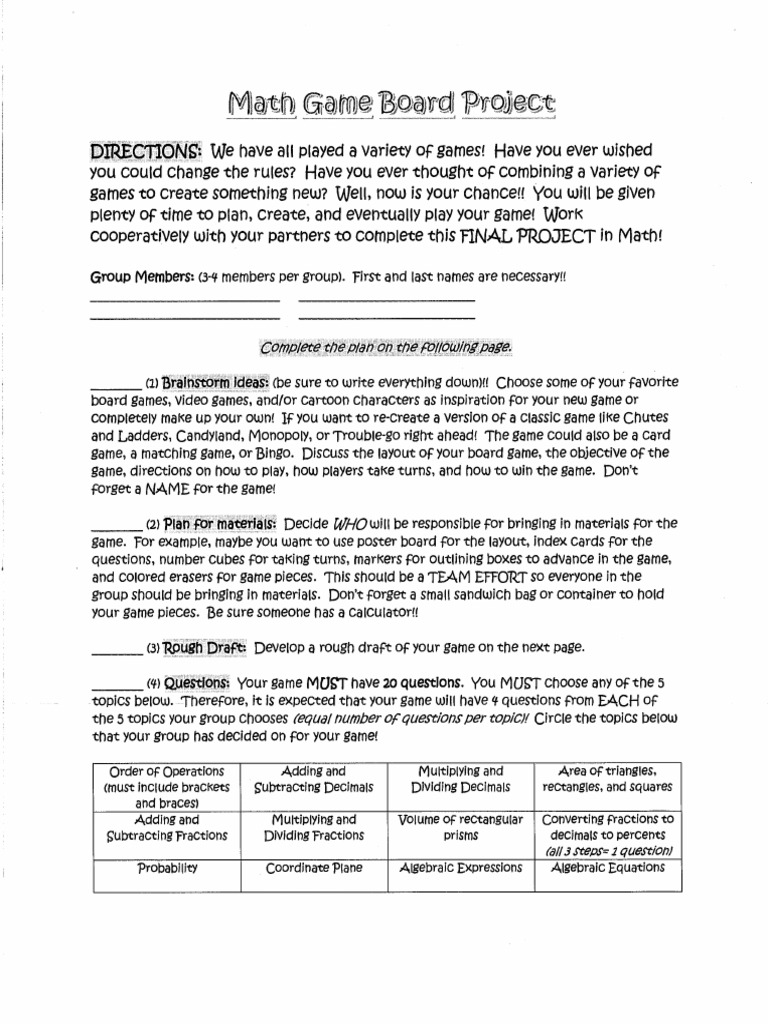 Gameboard Project Expectations (2024) | PDF