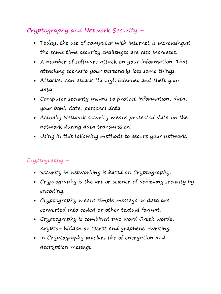 1.cryptography and Network Security | PDF | Cryptography | Encryption