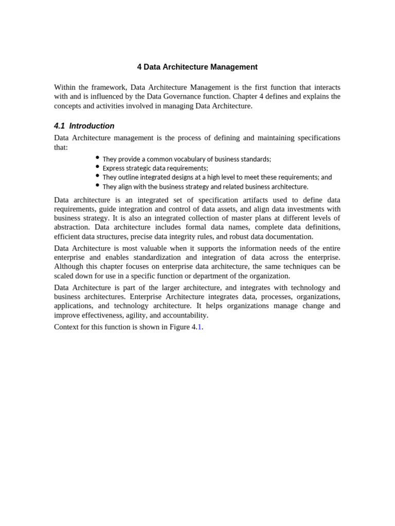 Chapter 4 - Data Architecture Management | PDF | Conceptual Model | Data Model