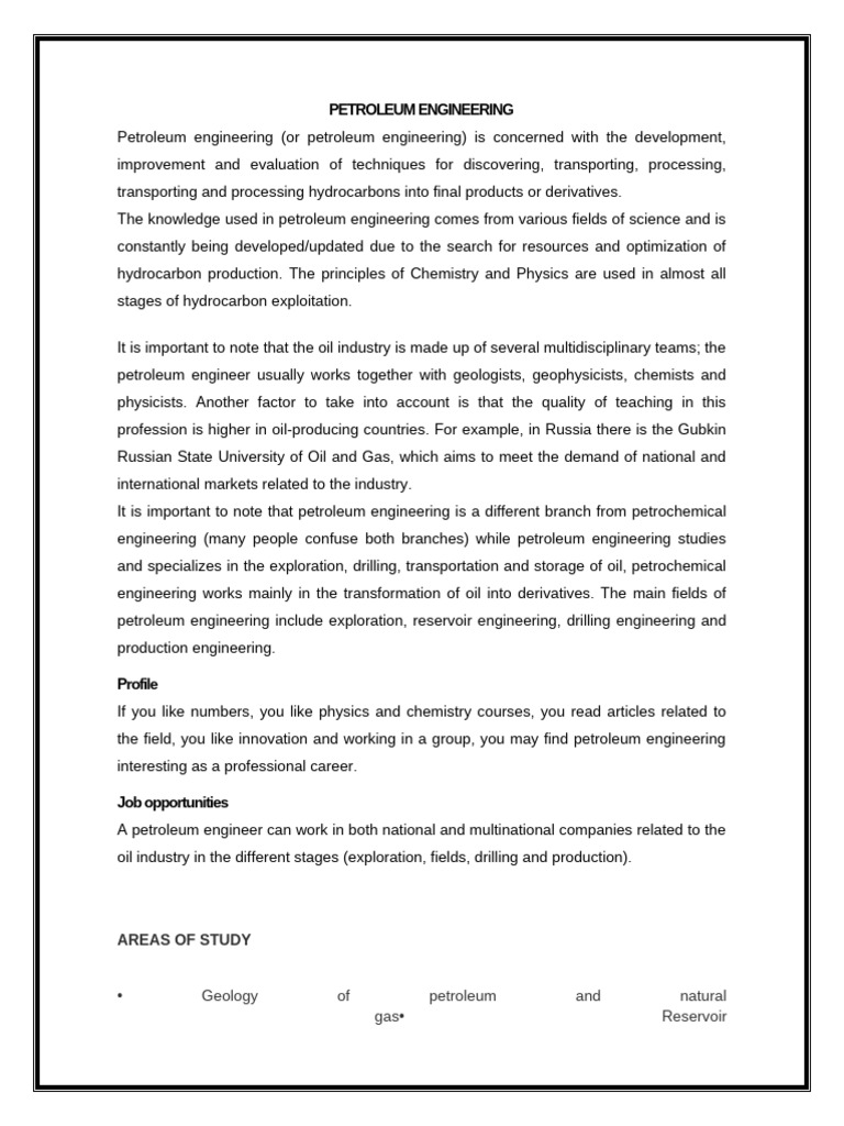 Petroleum Engineering Pdf Petroleum Engineering