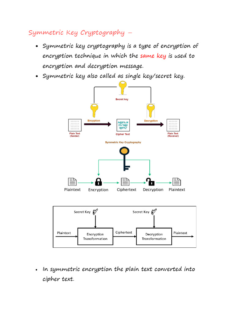 2.Symmetric Key Cryptography | PDF | Cipher | Cryptography