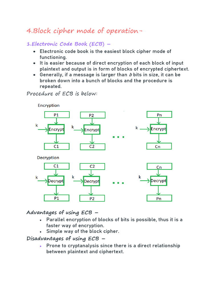 2.4 Block Cipher Mode of Operation | PDF | Security Engineering ...