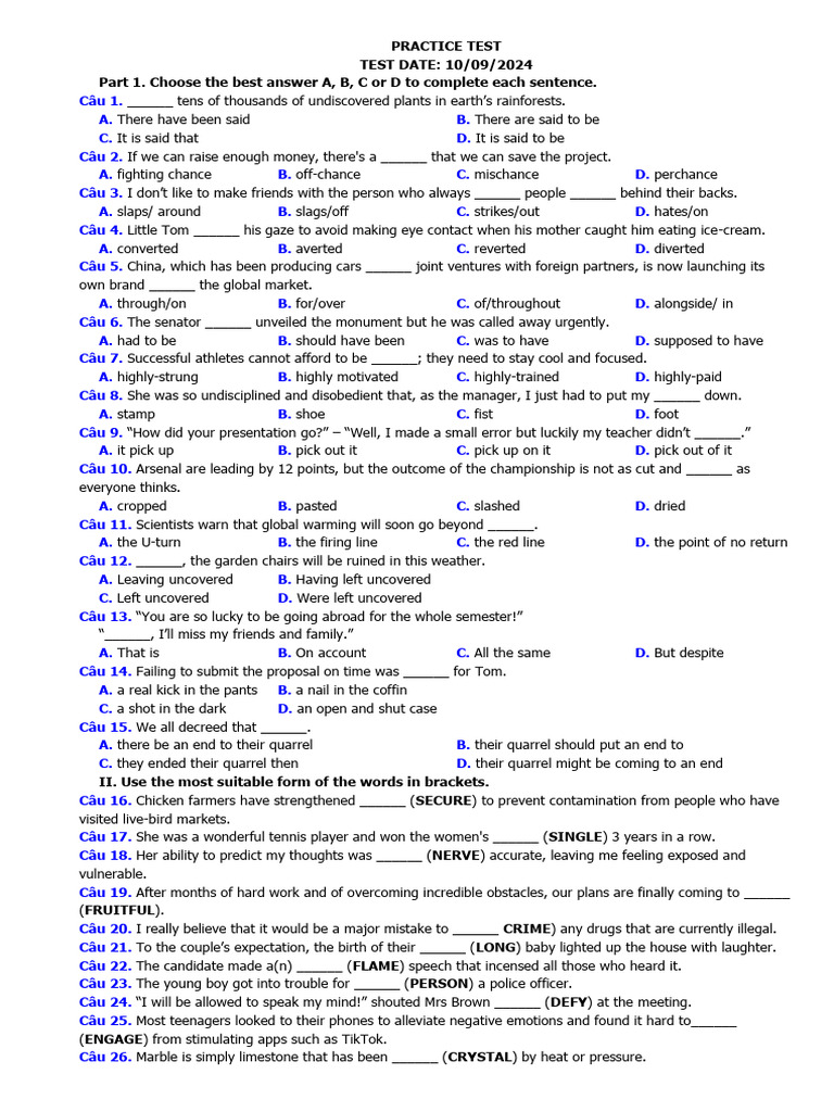 advanced-language-practice | PDF | Amazon Rainforest | Earth Sciences