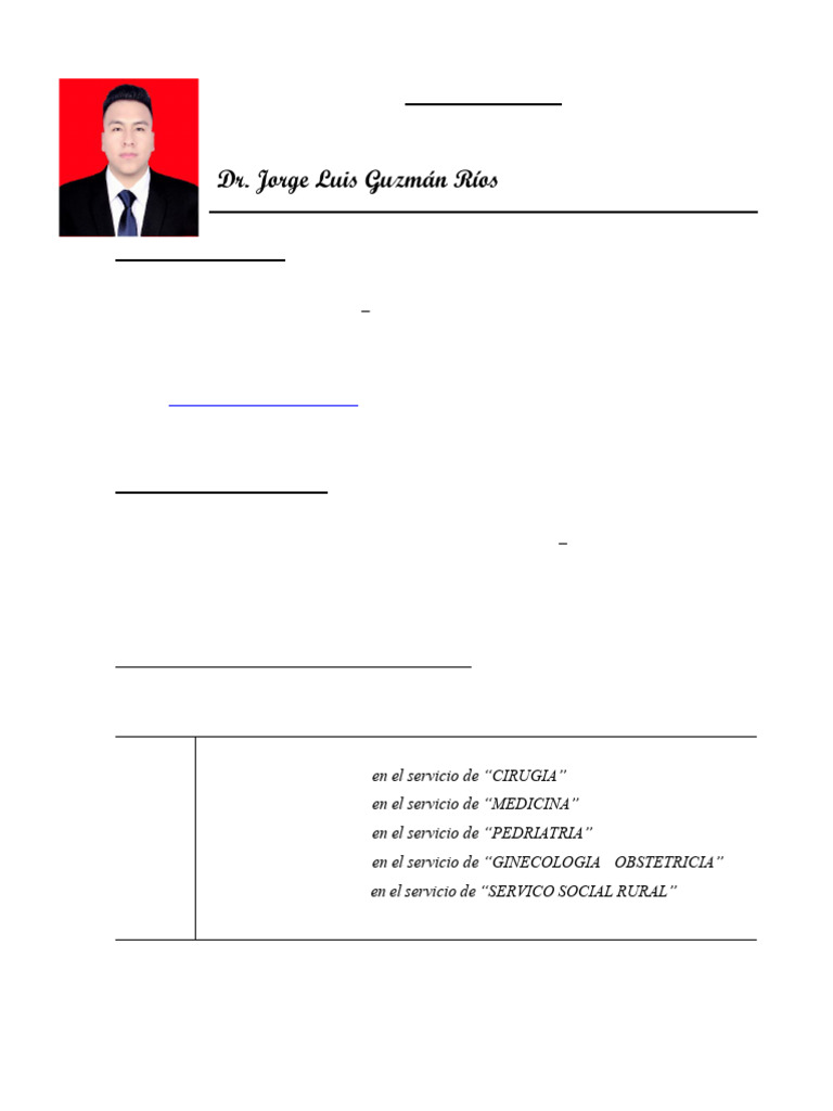 Jorge Luis Guzman Curriculum Vitae | PDF