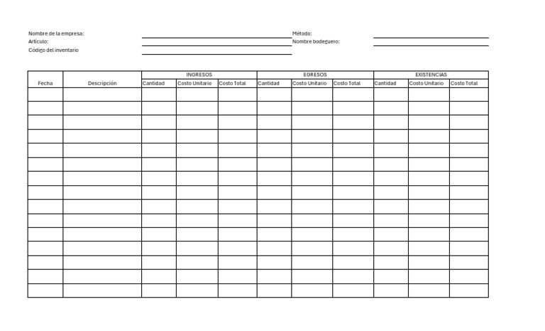 FORMATO KARDEX | PDF