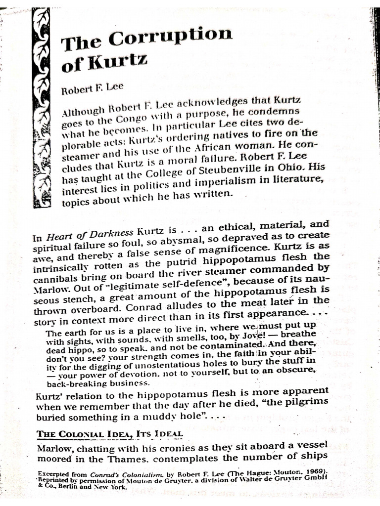Kurtz Heart of Darkness | PDF