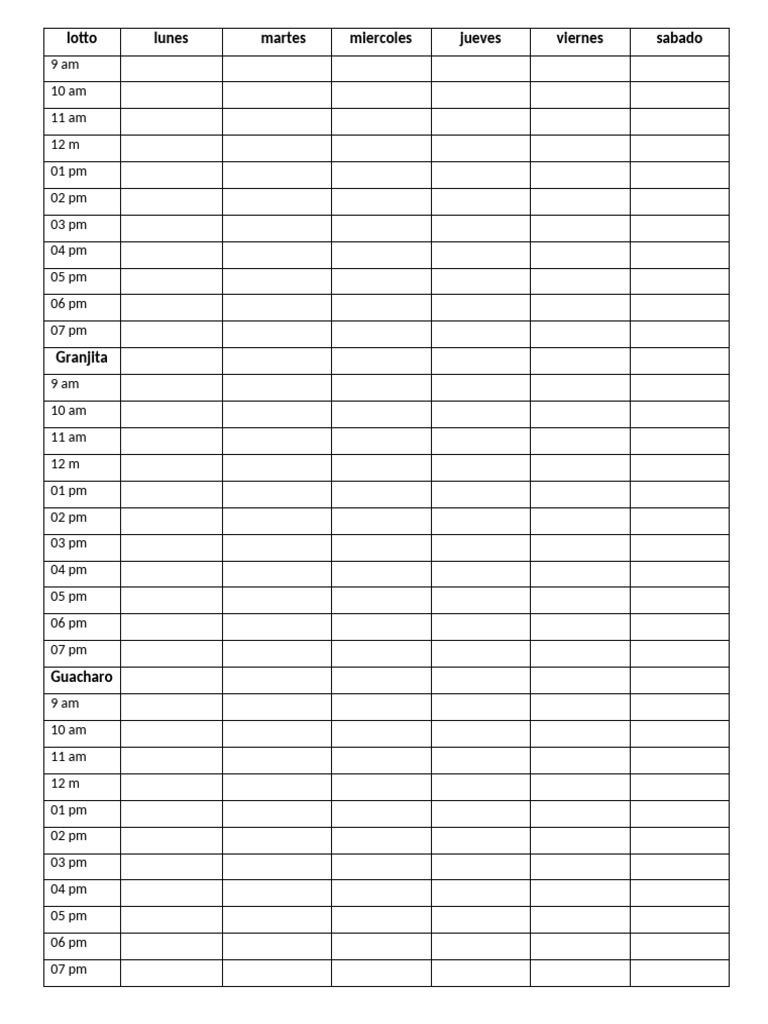 Weekly Lotto & Game Schedule | PDF