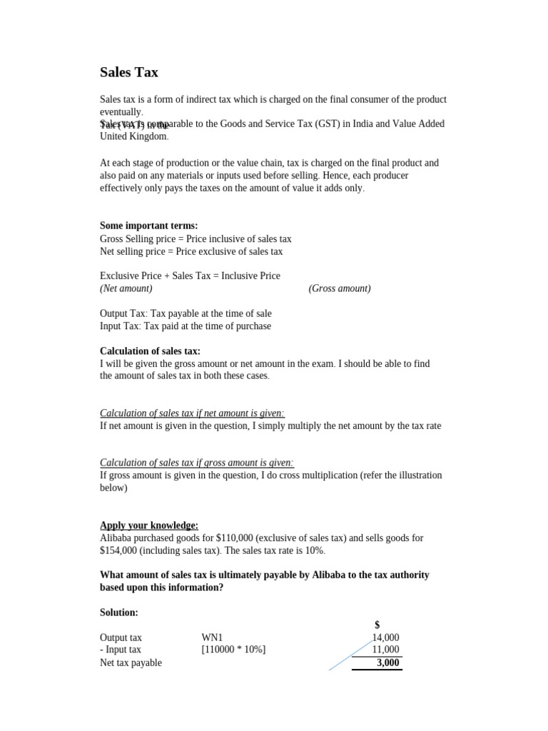 Lec 2 FA 25082024 Sales Tax | PDF | Debits And Credits | Taxes