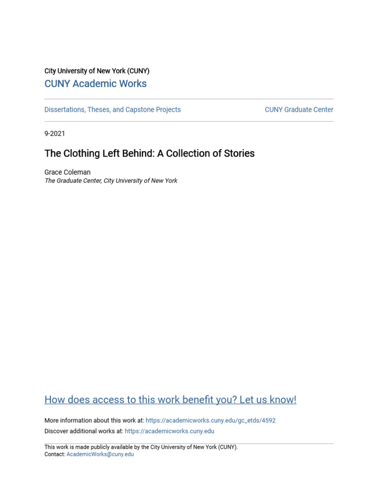 The Clothing Left Behind - A Collection of Stories | PDF | Grief | Clothing