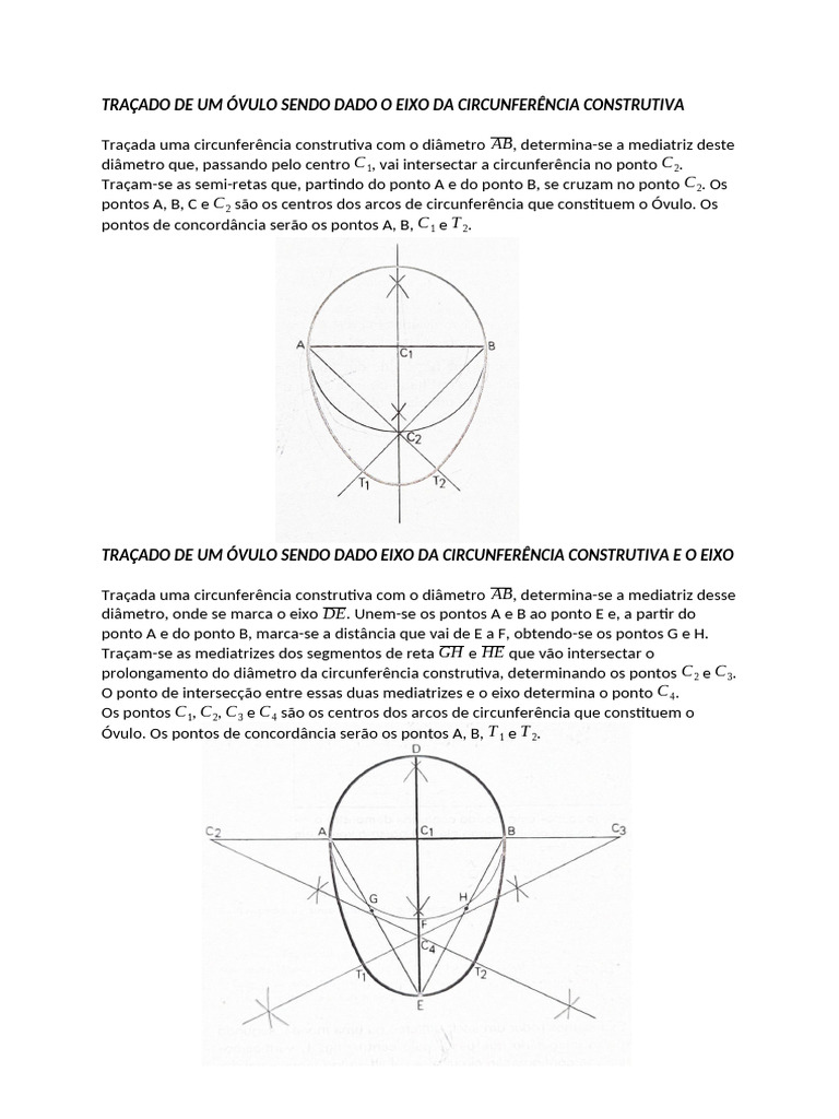 Traçado de Óvulo com Eixo Construtivo | PDF