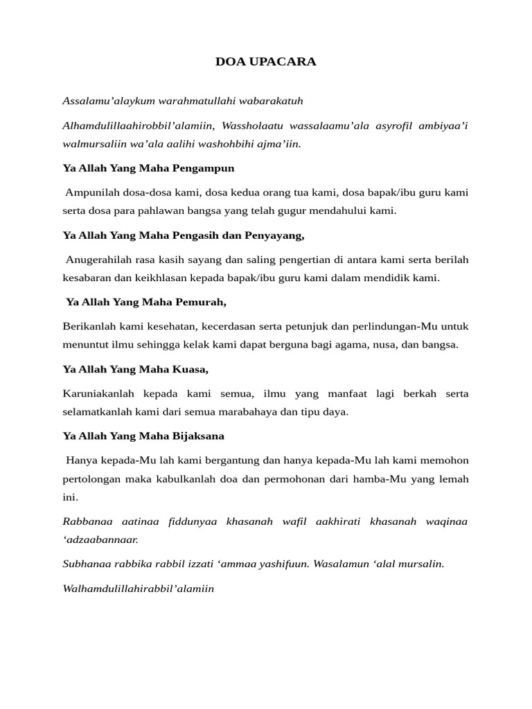 Doa Upacara | PDF